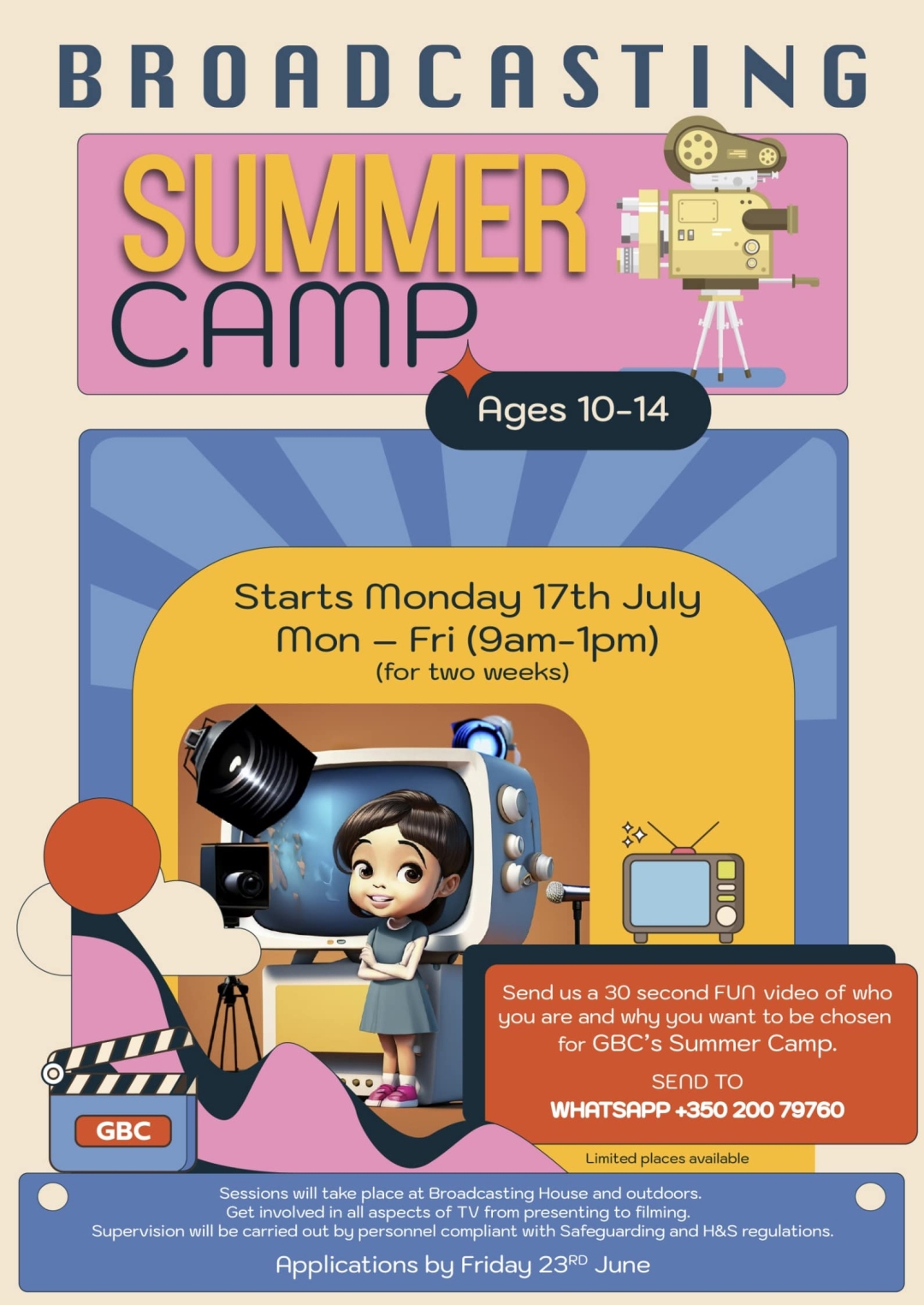 GBC Announce Broadcasting Summer Camp - Your Gibraltar TV (YGTV)