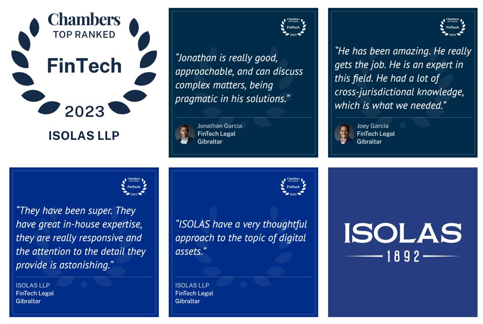 ISOLAS LLP Fintech Practice Retains Band 1 Ranking In Chambers And Partners - Your Gibraltar TV ...