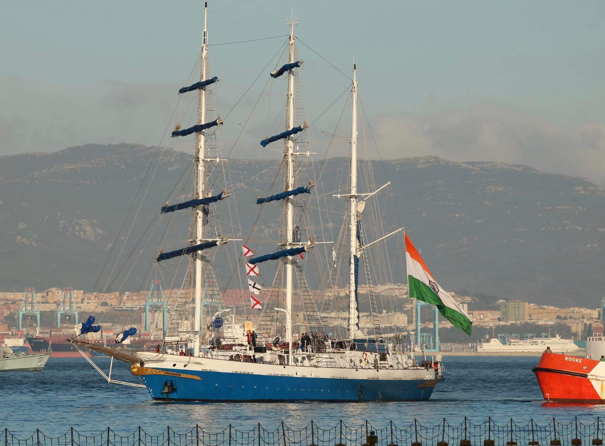 INS Tarangini Arrives In Gibraltar - Your Gibraltar TV (YGTV)
