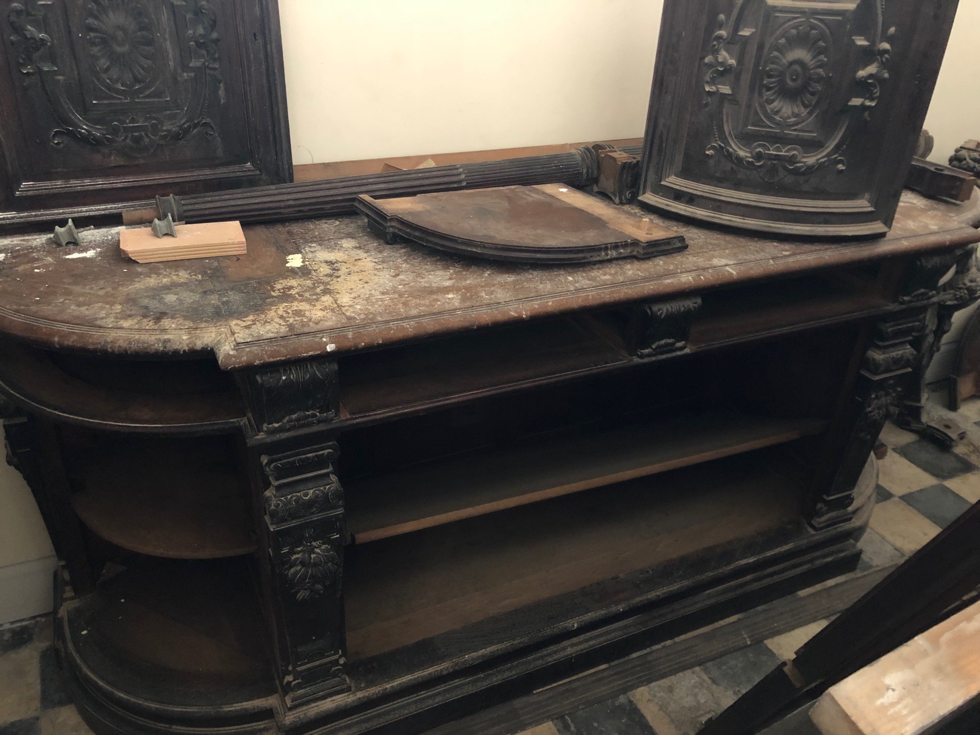 Restoration Of Antique Mirrored Sideboard Belonging To The Larios ...