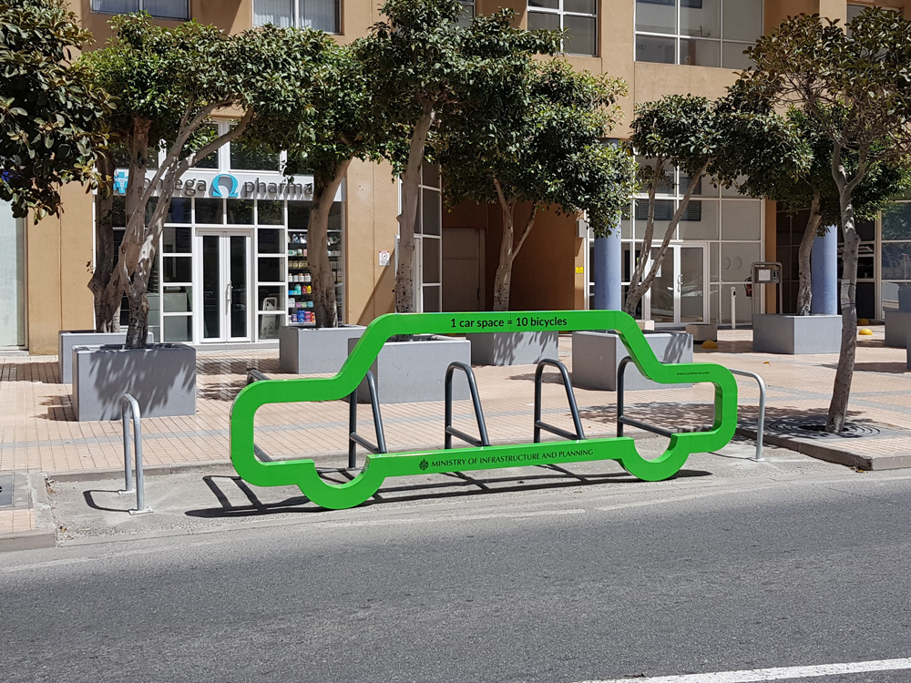 New Car-Shaped Bicycle Rack At Europort Road - Your Gibraltar TV (YGTV)