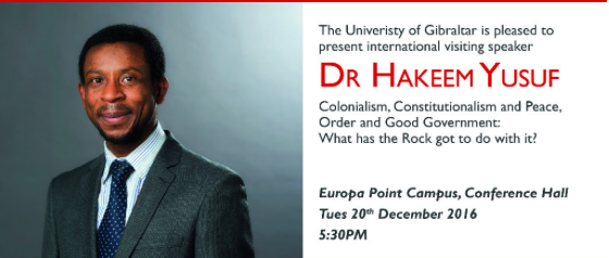 Nov 25 - University Of Gibraltar To Host Lecture By Dr Hakeem Yusuf - Your Gibraltar TV (YGTV)