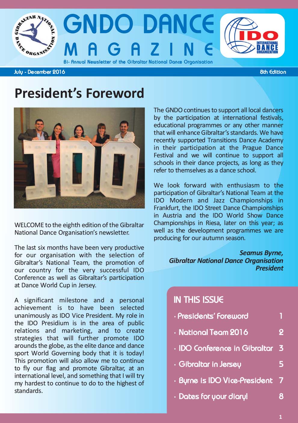 Aug 01 - GNDO Publish Latest Newsletter - Your Gibraltar TV (YGTV)