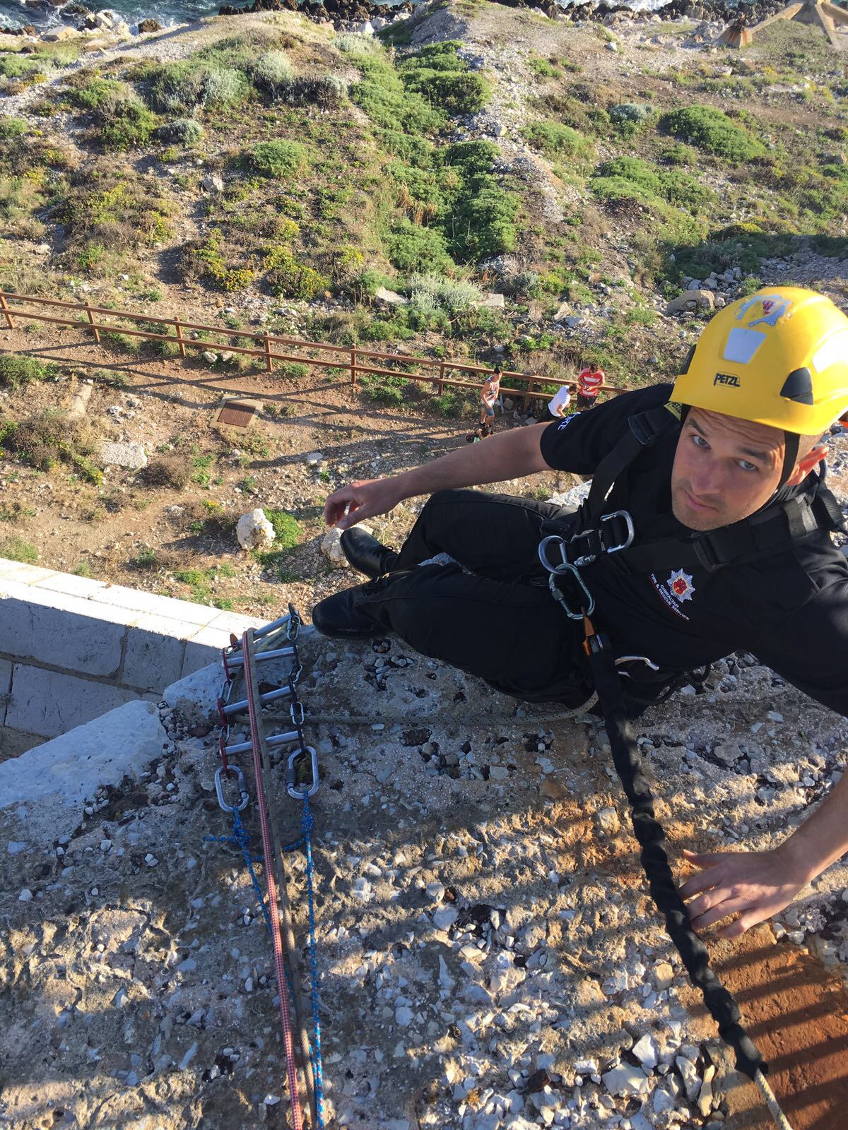 May 17 - Fire And Rescue Service Rescue Boy Climbing At Europa Point ...