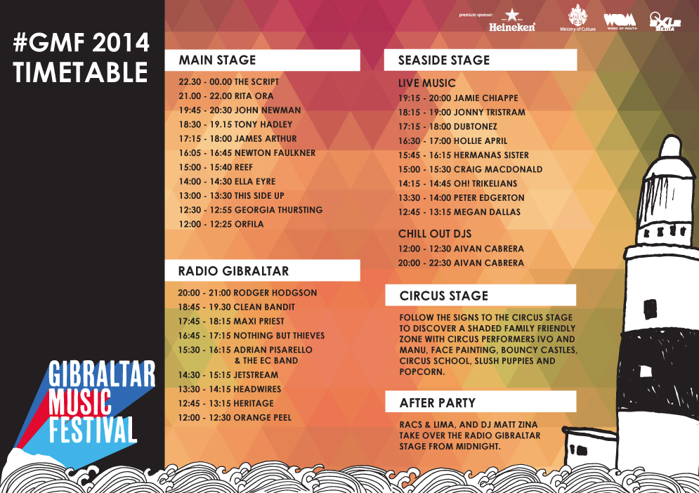 Sep 03 - GMF Time Table Released - Your Gibraltar TV (YGTV)