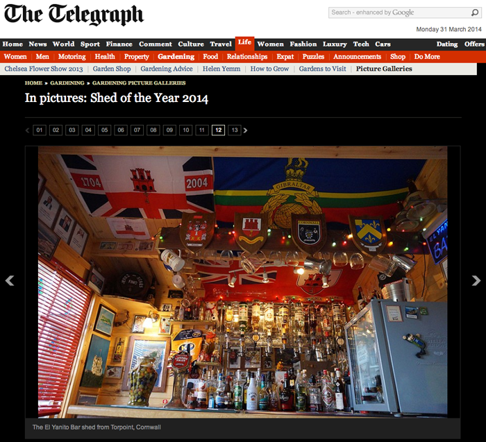 Mar 31 - El Yanito Bar In Telegraph Shed Of The Year Competition - Your ...