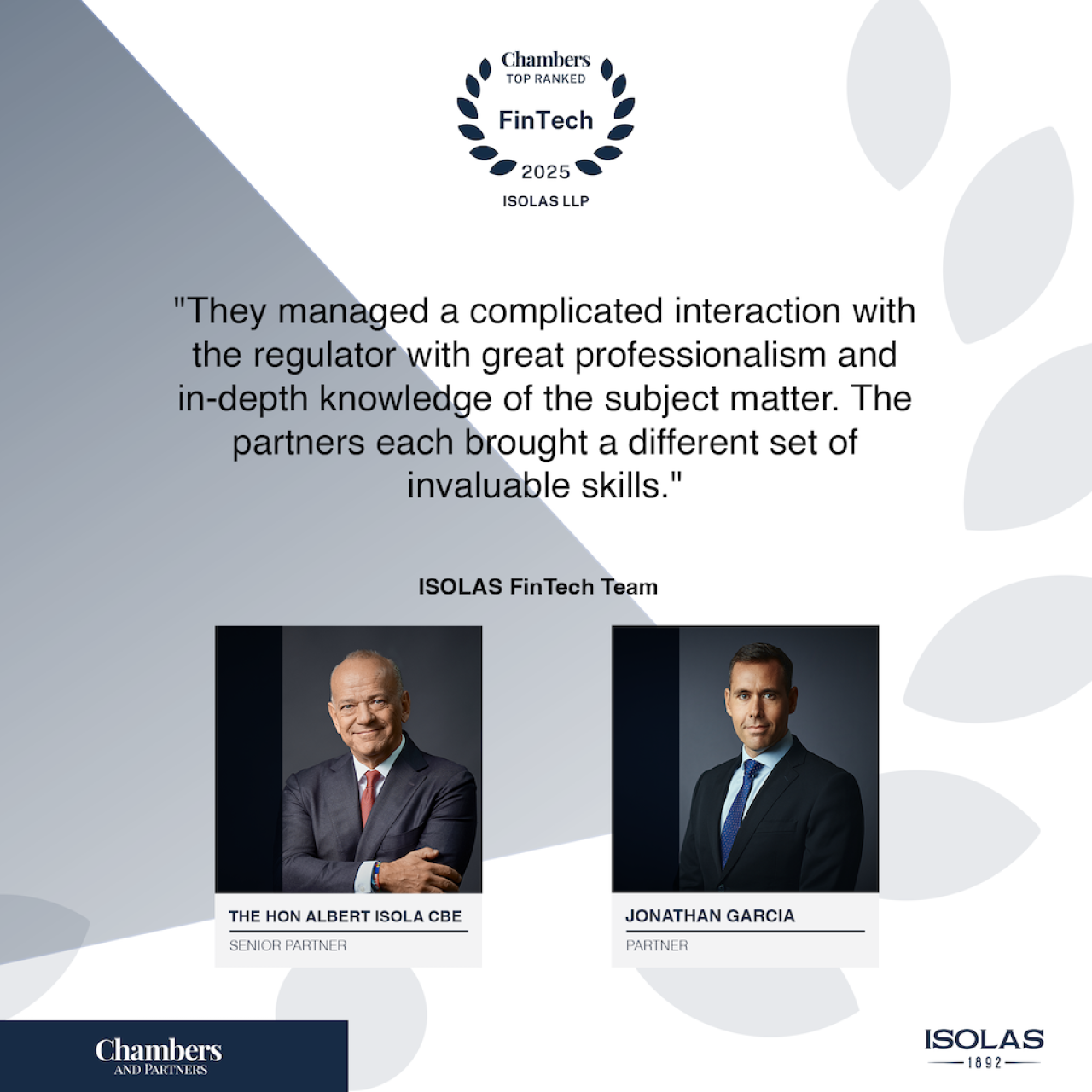 ISOLAS Retains 2025 Top Ranking: Chambers Band 1 - Your Gibraltar TV (YGTV)